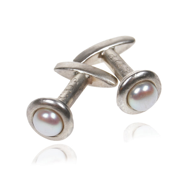 White Freshwater Pearl Cufflinks | Pearls.co.uk